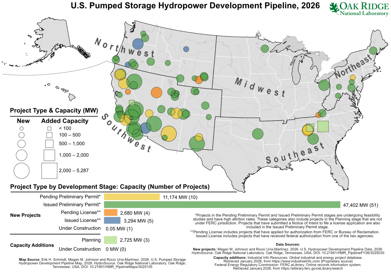 U.S. Pumped Storage Hydropower Development Pipeline Map, 2026 – Hydrosource